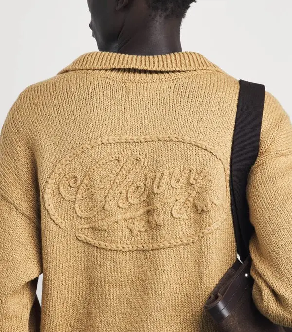 CHERRY LOS ANGELES Cotton Five Star Henley Sweater