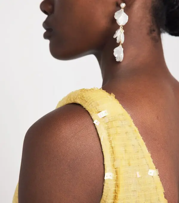 Rachel Gilbert Embellished Sleeveless Midi Dress - Yellow