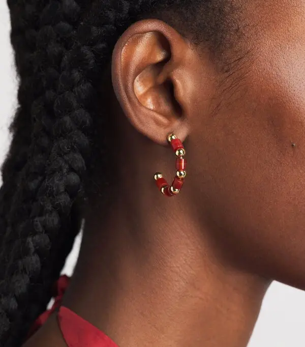 Eddie Borgo Gold-plated Carnelian Marcy Hoop Earrings