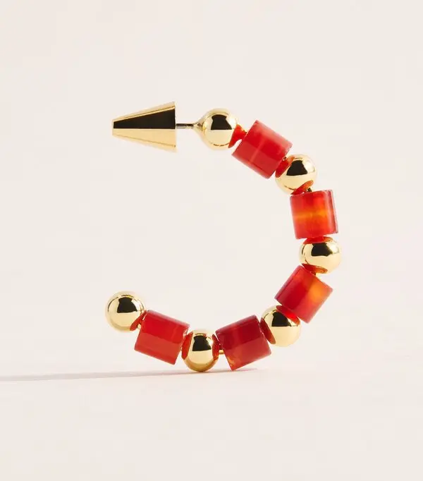 Eddie Borgo Gold-plated Carnelian Marcy Hoop Earrings