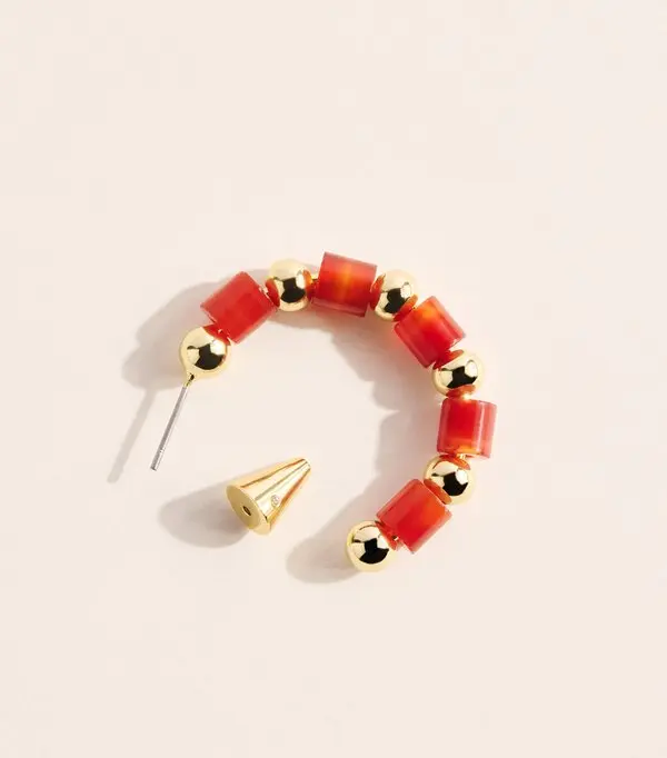 Eddie Borgo Gold-plated Carnelian Marcy Hoop Earrings
