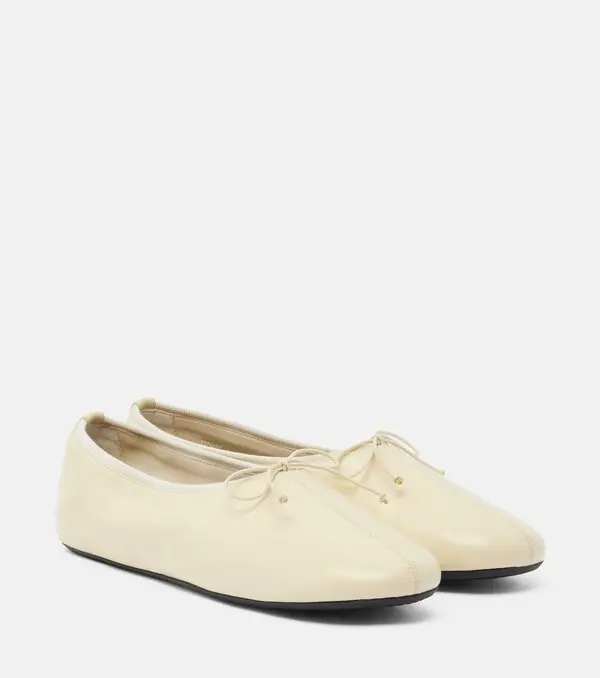 Phoebe Philo Gathered Leather Ballet Flats