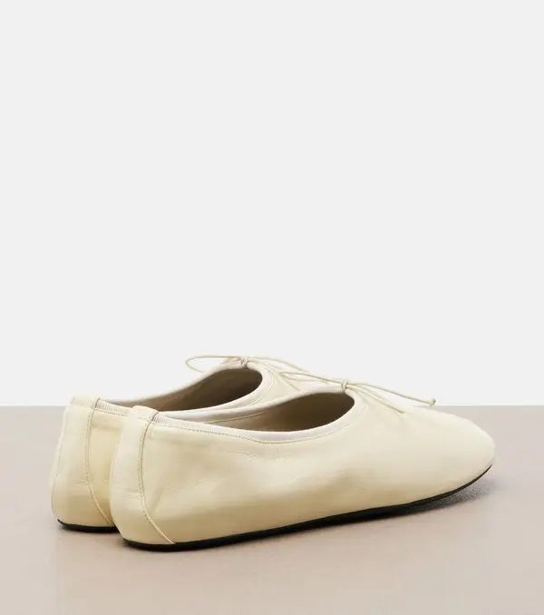 Phoebe Philo Gathered Leather Ballet Flats