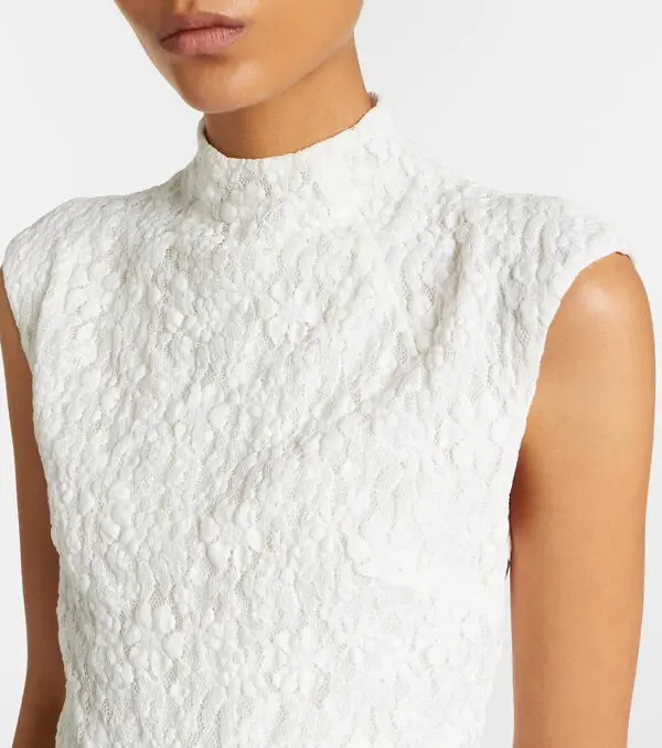 ROTATE BY BIRGER CHRISTENSEN Ruched Lace-trimmed Maxi Dress