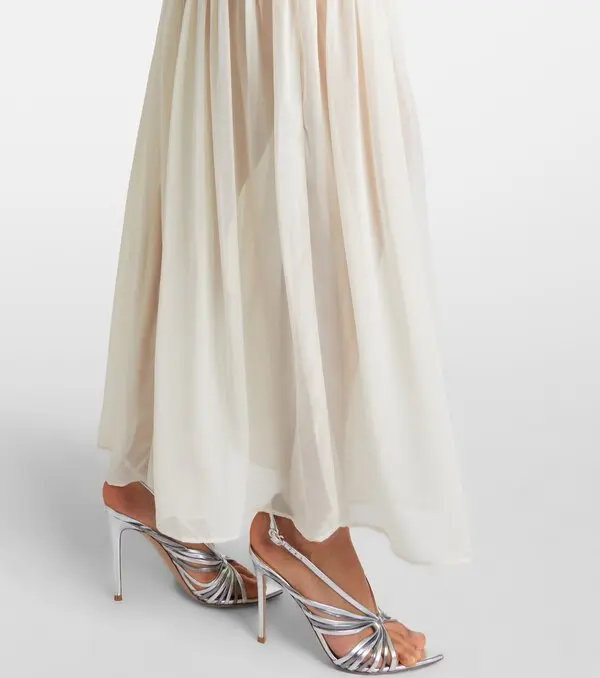 ROTATE BY BIRGER CHRISTENSEN Ruched Lace-trimmed Maxi Dress