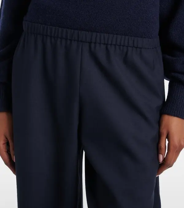 Khaite Roma Virgin Wool Wide-leg Pants - Blue