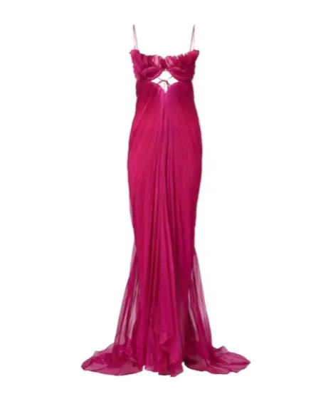 MARIA LUCIA HOHAN Lupita Draped Silk Gown - Red