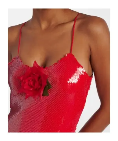 RODARTE Floral-appliqué Sequined Gown