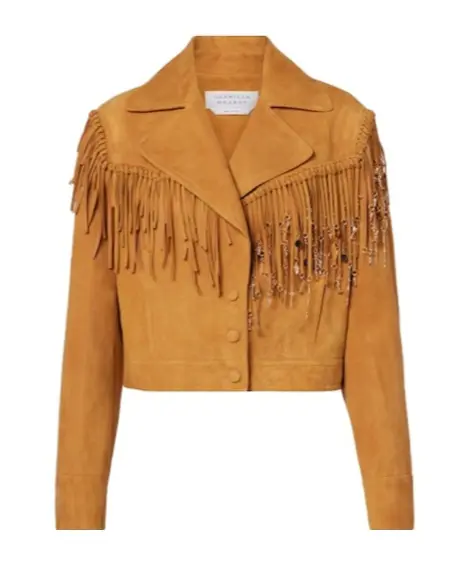 Gabriela Hearst Azra Embellished Fringed Suede Jacket - Brown