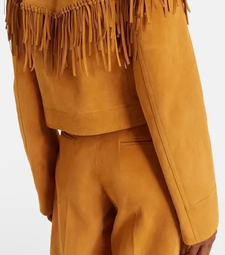 Gabriela Hearst Azra Embellished Fringed Suede Jacket