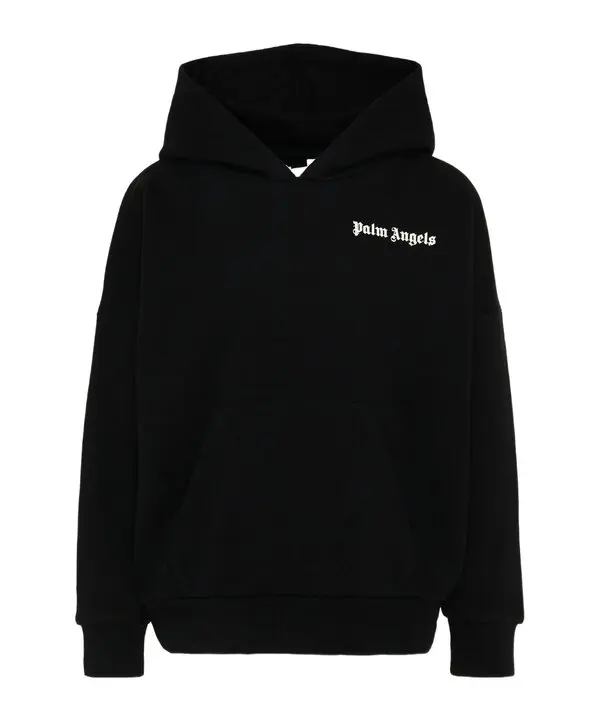 Palm Angels Logo-print Hoodie - Black
