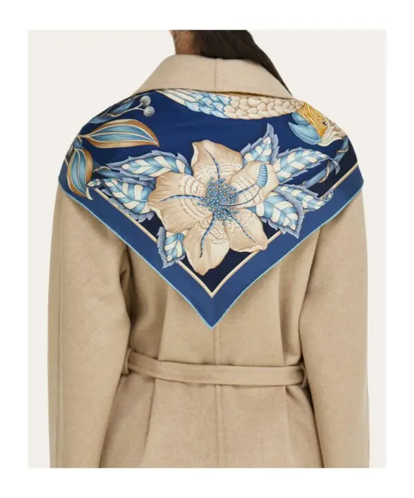 FERRAGAMO Parrots Print Silk Scarf