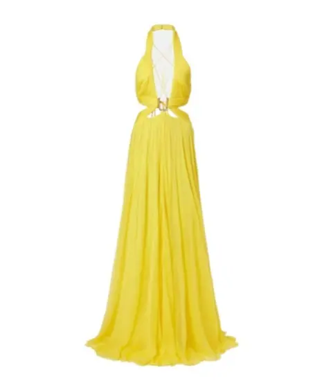 Roberto Cavalli Cutout Silk Chiffon Gown