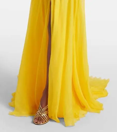 Roberto Cavalli Cutout Silk Chiffon Gown