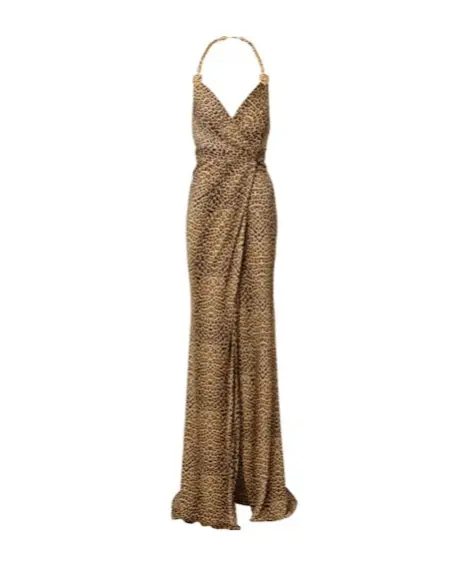Roberto Cavalli Embellished Open-back Gown