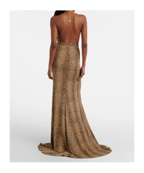 Roberto Cavalli Embellished Open-back Gown