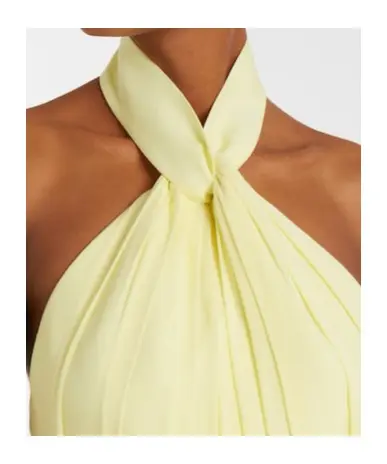 Elie Saab Halterneck Silk-blend Midi Dress With Lace Detailing