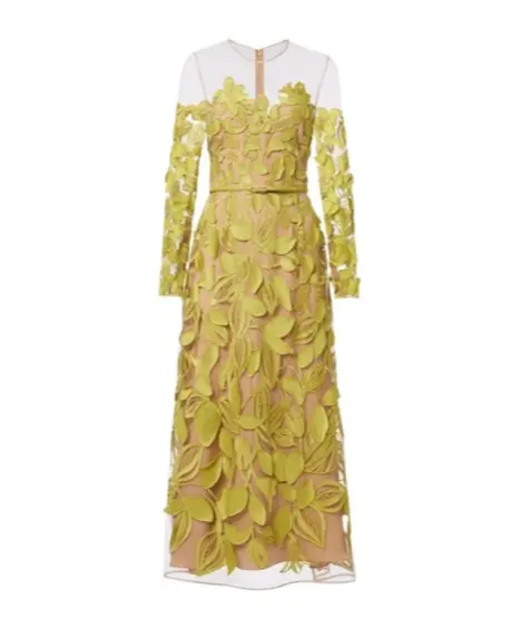 Elie Saab Embroidered Silk-blend Midi Dress - Nude