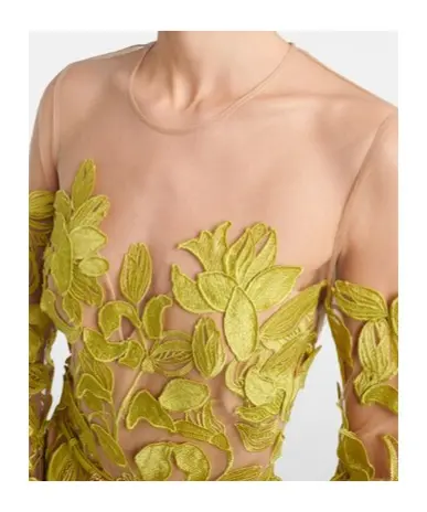 Elie Saab Embroidered Silk-blend Midi Dress