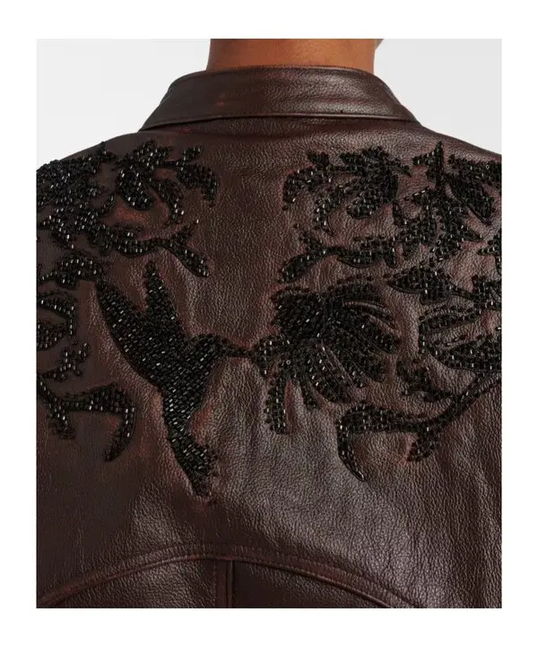 JACQUES WEI Beaded Leather Jacket