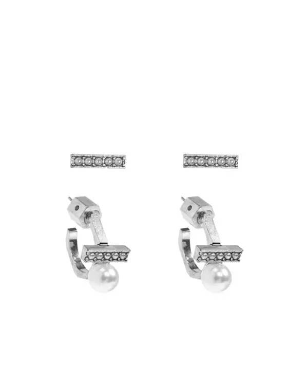 ALLSAINTS Inlaid Earrings With Pearl Detail - White