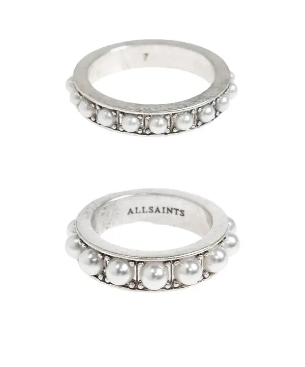 ALLSAINTS Double Pearl Ring - White