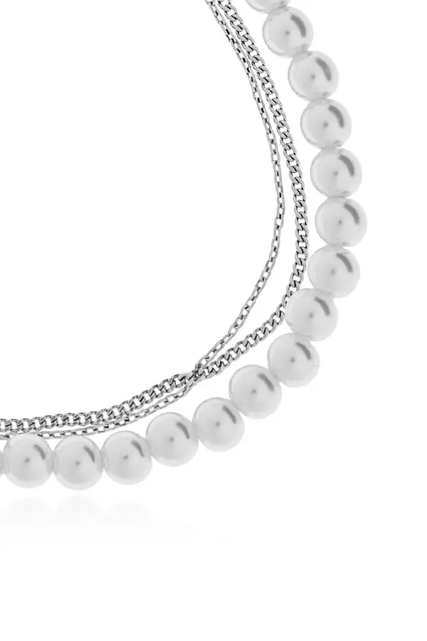 ALLSAINTS Double Chain Glass Pearl Bracelet