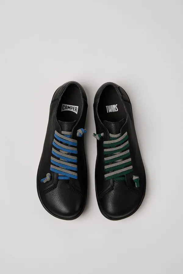 Camper Twins Leather And Recycled Pet Lace-up Sneakers - Black