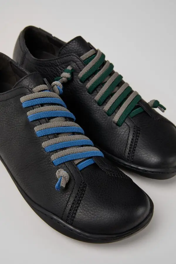 Camper Twins Leather And Recycled Pet Lace-up Sneakers - Black