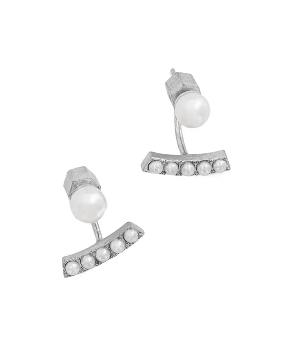 ALLSAINTS Geometric Faux Pearl Earrings