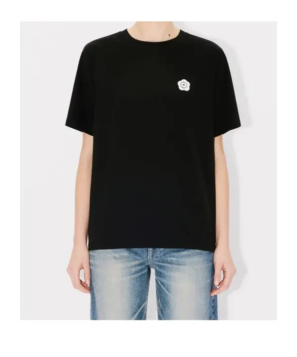 Kenzo Boke Flower Embroidered Crewneck T-shirt - Black