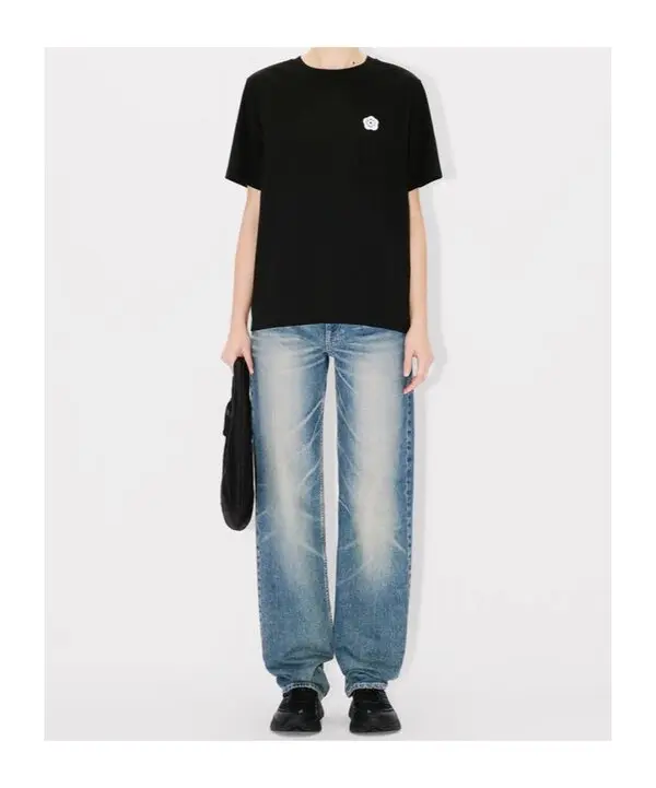 Kenzo Boke Flower Embroidered Crewneck T-shirt - Black