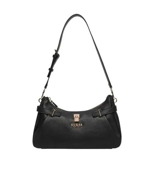 Guess Yesba Pebbled-effect Padlock Shoulder Bag