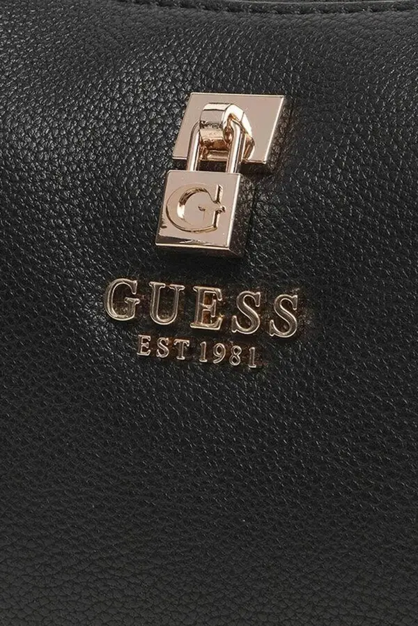 Guess Yesba Pebbled-effect Padlock Shoulder Bag