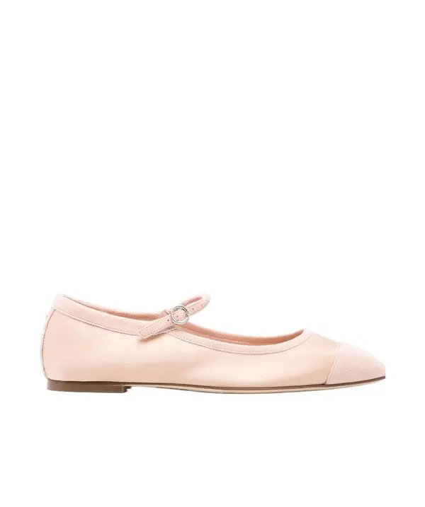 AeydĒ Uma Cap Satin Ballerinas - Peach
