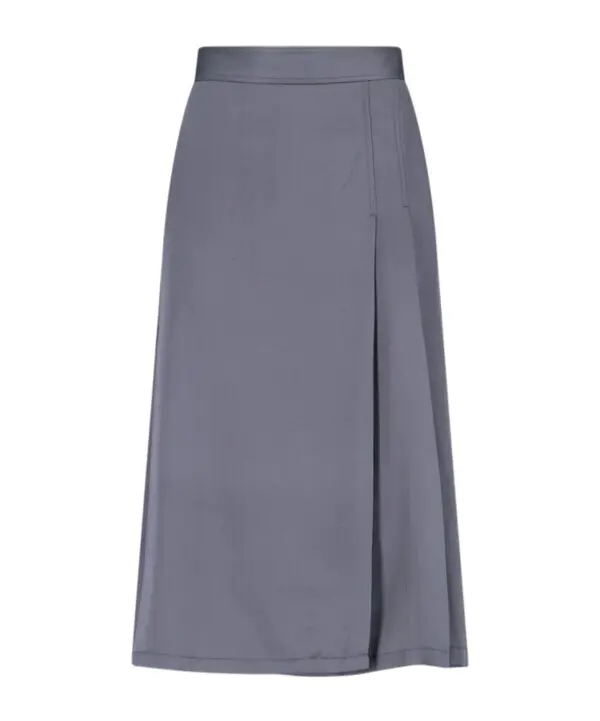 Aspesi Pleated Long Satin Skirt
