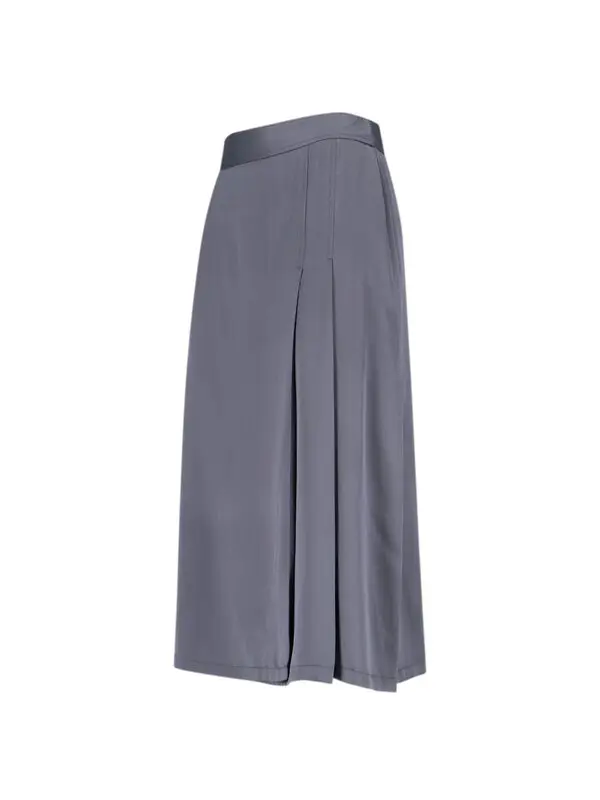 Aspesi Pleated Long Satin Skirt