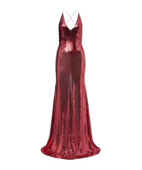 Alex Perry Sequined Gown - Red