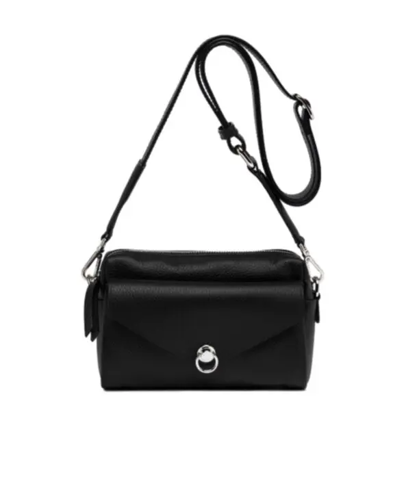 GIANNI CHIARINI Leather Shoulder Bag/cross-body Bag With Perforated Flap Detail - Black