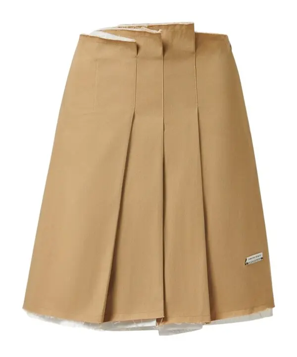 SONG FOR THE MUTE Pleated Midi Skirt - Nude