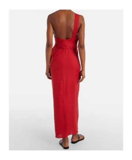 Johanna Ortiz One-shoulder Linen Gown