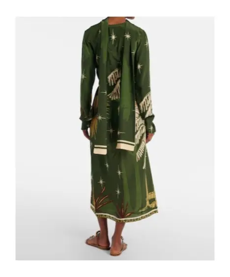 Johanna Ortiz Printed Silk Midi Dress