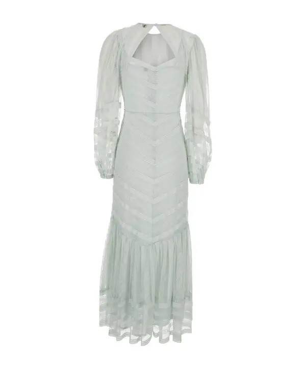 TWINSET Striped Laced Long Dress