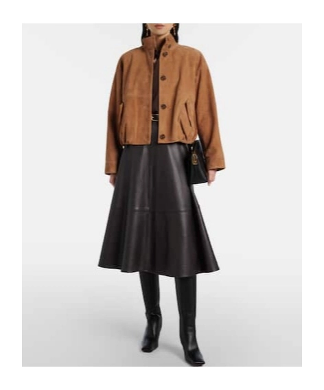 Simkhai Marley Suede Jacket With High Collar - No