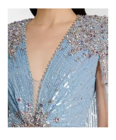 Jenny Packham Symphony Embellished Caped Gown