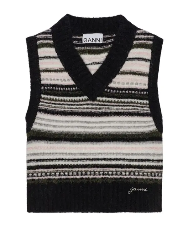 GANNI Vest With Striped Pattern