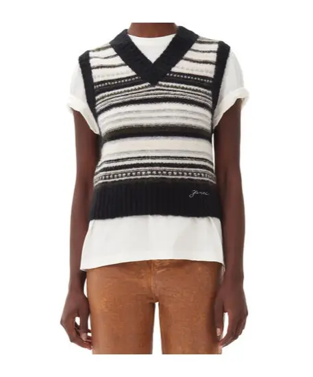 GANNI Vest With Striped Pattern