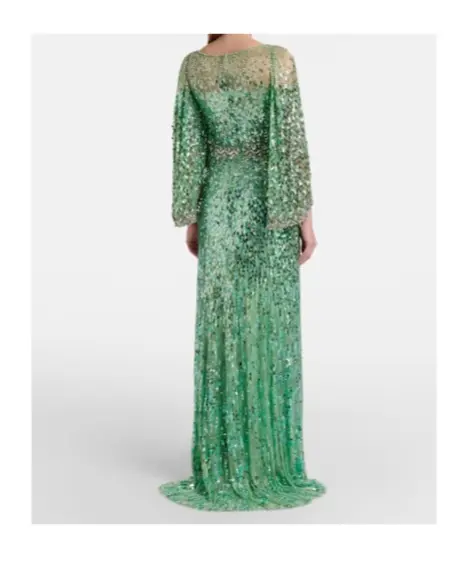 Jenny Packham Ines Embellished Sequined Gown