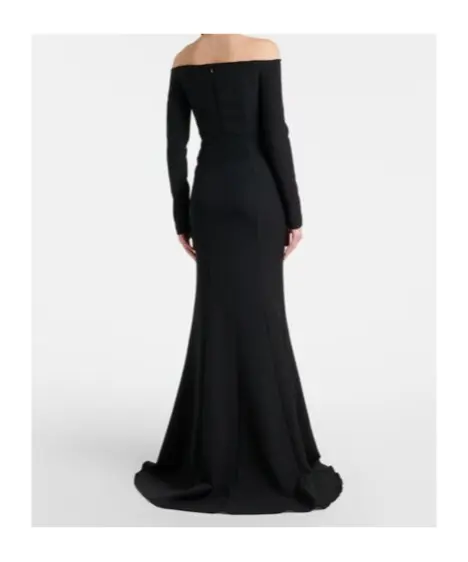 Safiyaa Rory Floral Appliqué Gown - Black