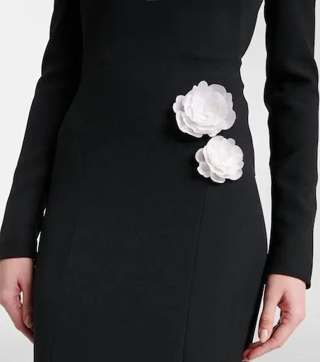 Safiyaa Rory Floral Appliqué Gown - Black